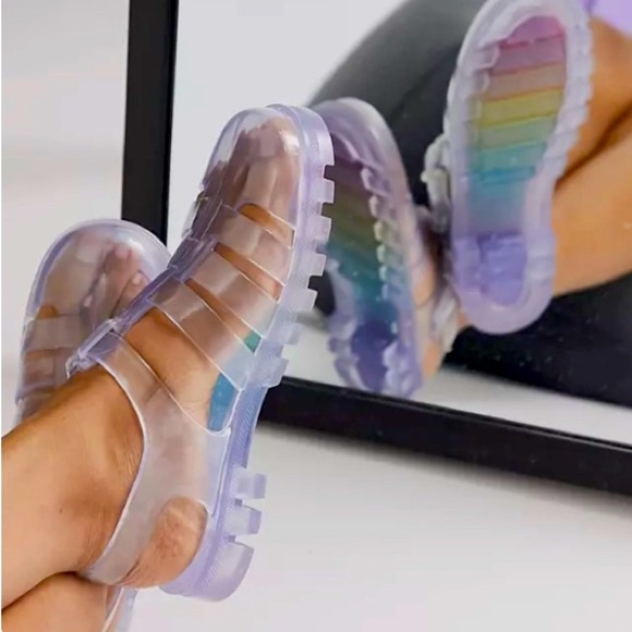 JuJu | Shoes | Juju Jelly Maxi Sandal In Rainbow | Poshmark